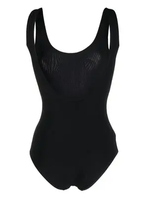 JIL SANDER Scoop-back Logo Swimsuit - Black