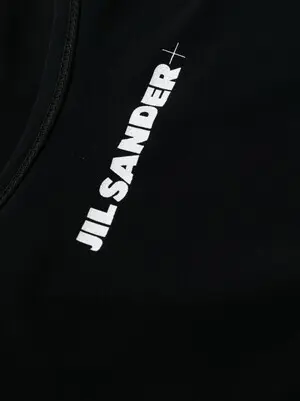 JIL SANDER Scoop-back Logo Swimsuit - Black