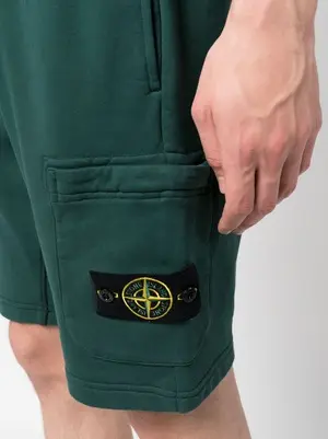 Stone Island Logo-patch Track Shorts - Green