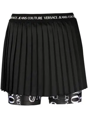 Versace Logo Waistband Pleated Skorts