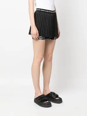 Versace Logo Waistband Pleated Skorts