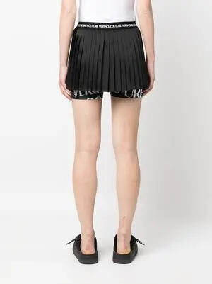 Versace Logo Waistband Pleated Skorts