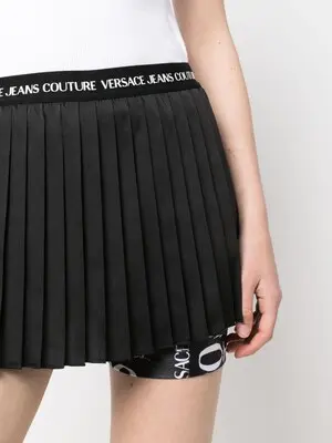 Versace Logo Waistband Pleated Skorts