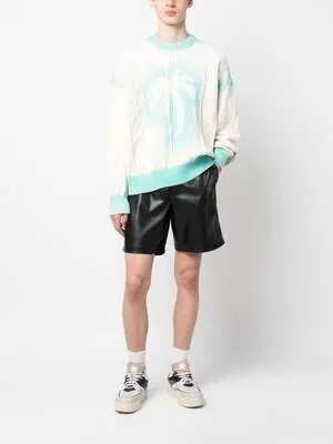 Palm Angels Logo-print Knitted Sweatshirt - White