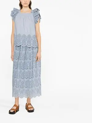 Ulla Johnson Clarabella Eyelet-detail Midi Skirt