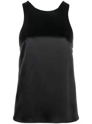 Loulou De Saison Estor Twist-detail Silk Tank Top - Black