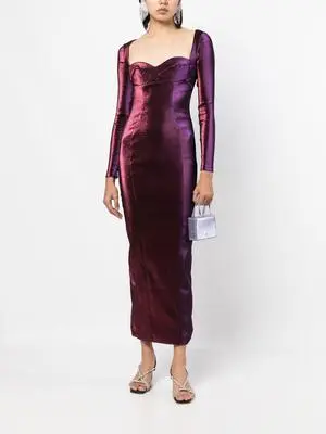 AREA Satin Maxi Dress