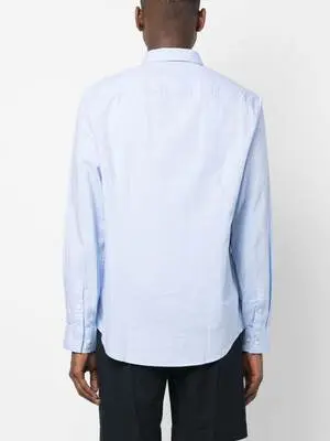 Armani Exchange Logo-embroidered Long-sleeve Cotton Shirt