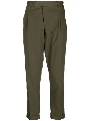 PT TORINO Pleated Straight-leg Trousers - Green
