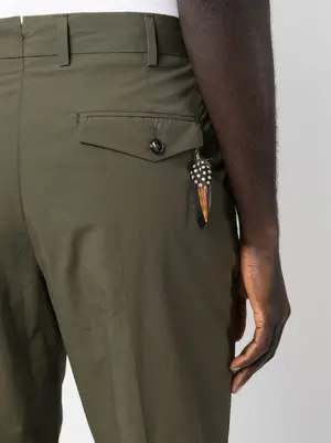 PT TORINO Pleated Straight-leg Trousers - Green