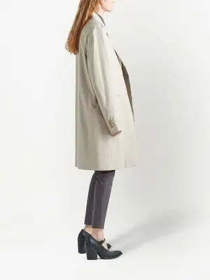 Prada Single-breasted Cotton Coat - Neutrals