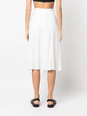 BLANCA VITA Draped Midi Skirt - White