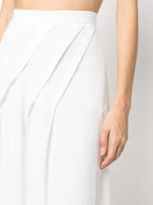 BLANCA VITA Draped Midi Skirt - White