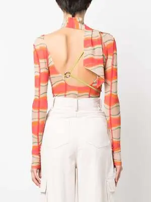 Jacquemus Le Abanaba Semi-sheer Bodysuit - Pink