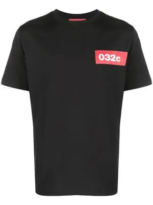 032C Chest Logo-print T-shirt - Black