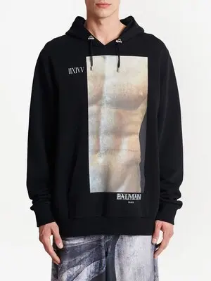 Balmain Graphic-print Cotton Hoodie