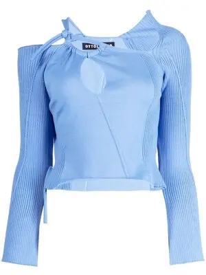 Ottolinger Cut-out Knitted Top - Blue