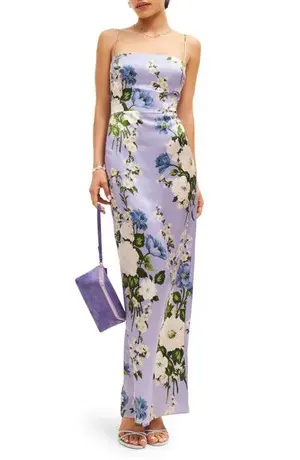 REFORMATION Frankie Silk Slipdress Garden Soiree