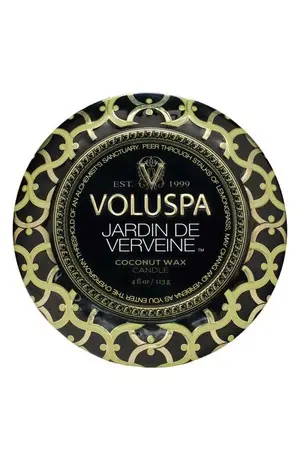 Voluspa Jardin De Verveine Mini Tin Candle - Black Tones