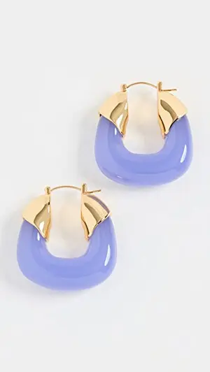 LIZZIE FORTUNATO Organic Hoops In Periwinkle - Blue
