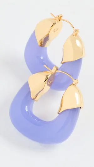LIZZIE FORTUNATO Organic Hoops In Periwinkle