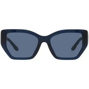Tory Burch 53mm Rectangular Sunglasses Navy
