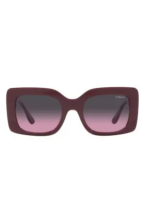 VOGUE 52mm Rectangular Sunglasses - Grey Flash