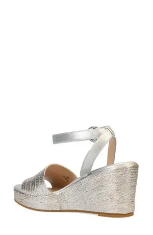 Pelle Moda Wilder Espadrille Wedge Sandal - Silver