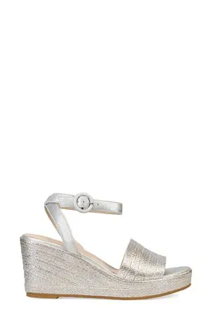 Pelle Moda Wilder Espadrille Wedge Sandal - Silver