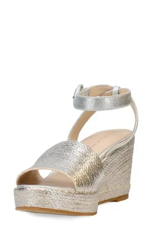 Pelle Moda Wilder Espadrille Wedge Sandal - Silver