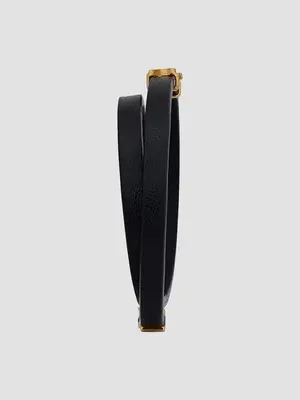 Saint Laurent Opyum Double Wrap Bracelet In Leather And Metal