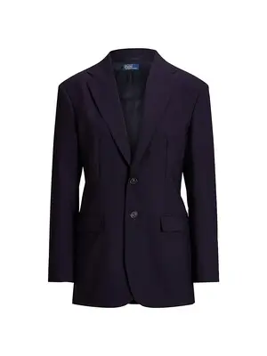 Ralph Lauren Women's Wool Blend Blazer - Navy  - Navy