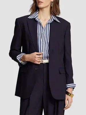 Polo Ralph Lauren Wool Blend Blazer - Navy