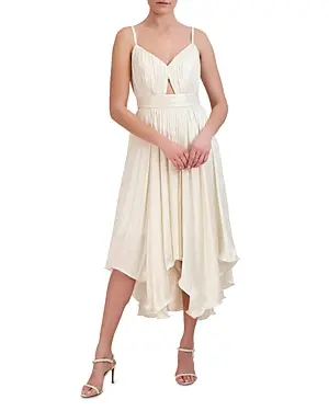 Buy Bcbgmaxazria Pleated Cocktail Dress - Gardenia At 29% Off | Editorialist