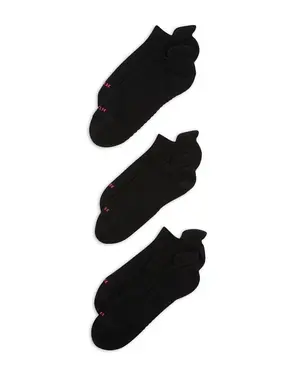 Hue Air Cushion Tab Back No Show Socks Set Of 3 - Black