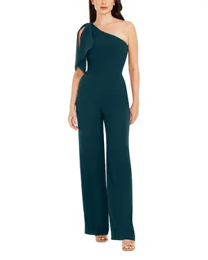 Dress The Population One-shoulder Jumpsuit - Pine