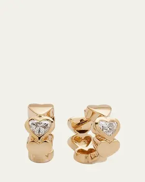 SYDNEY EVAN 14k Diamond Hearts Hoop Earrings - Gold