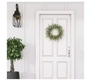 PULEO INTERNATIONAL Puleo 24' Eucalyptus Spring Wreath With Green L Eaves