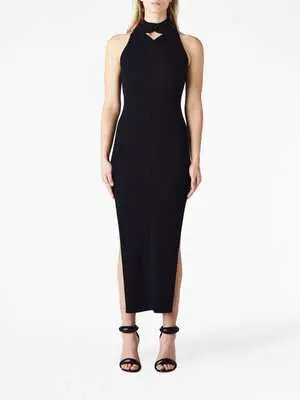 COURREGES Cut-out Ribbed Midi Dress