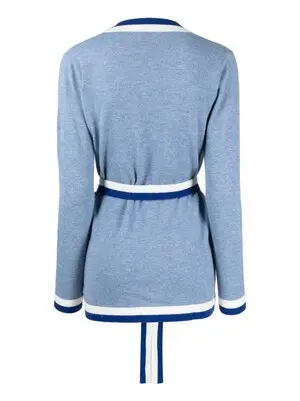 MADELEINE THOMPSON Belted Knitted Cardigan - Blue