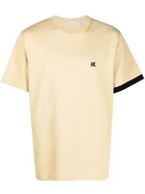 Helmut Lang Slant Logo Crew Neck T-shirt - Neutrals