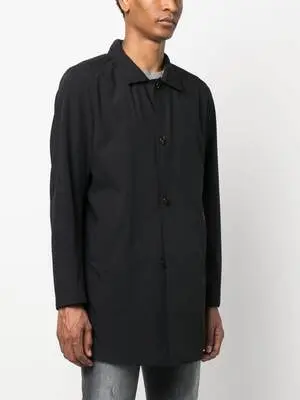 MOORER Stand-up Collar Raincoat - Black