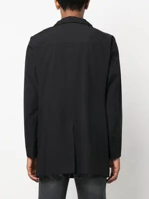 MOORER Stand-up Collar Raincoat - Black