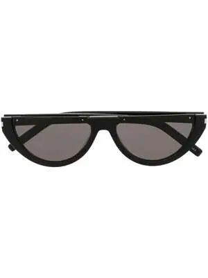 Saint Laurent Half-rim Tinted-lenses Sunglasses - Black