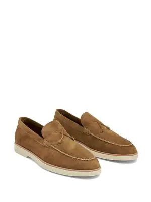 Magnanni Almond-toe Suede Loafers - Brown