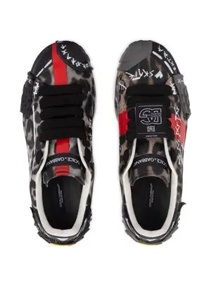 Dolce & Gabbana Portofino Graffiti-print Sneakers