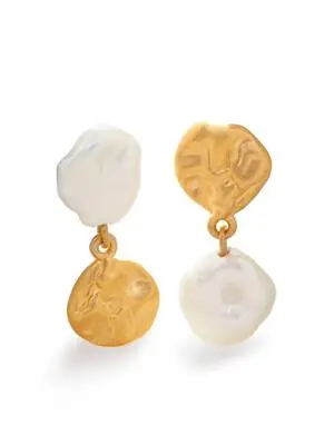 Monica Vinader Mother Of Pearl Keshi Pearl Stud Earrings - Gold