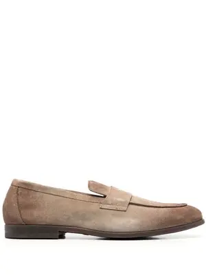 DOUCAL'S Ombré-effect Suede Penny Loafers - Neutrals