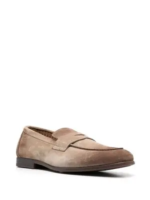 DOUCAL'S Ombré-effect Suede Penny Loafers - Neutrals