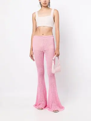 Blumarine Knitted Flared Trousers - Pink